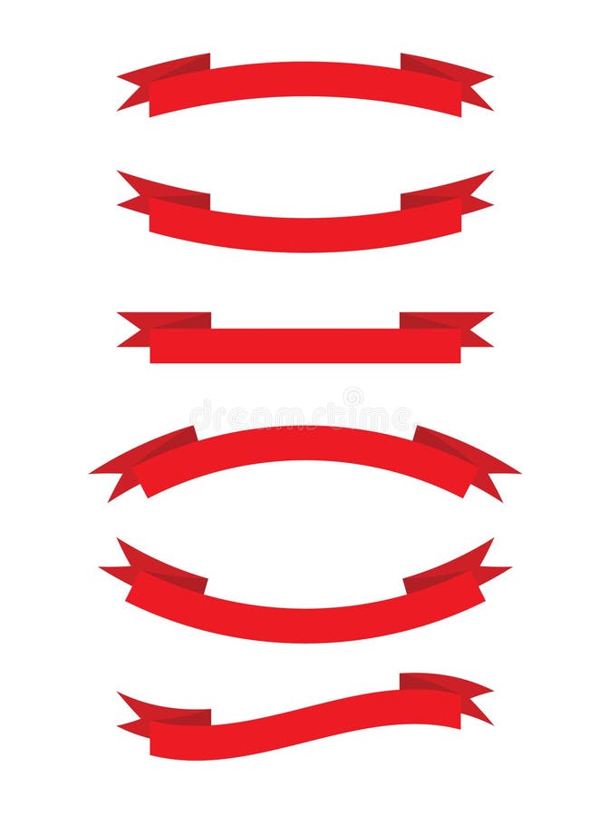 Vector Collection: Red Ribbons Stock Vector - Illustration of ...