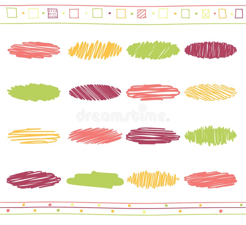 Vector Set of Scribble Elements Stock Vector - Illustration of empty ...