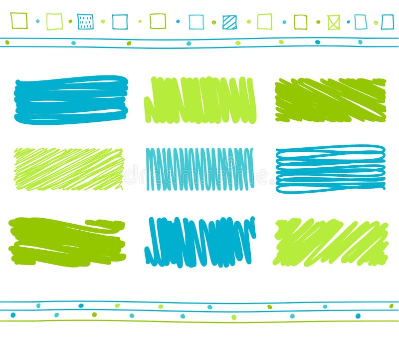 Vector Set of Scribble Elements Stock Vector - Illustration of doodle ...