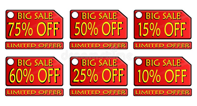 Vector Collection of Sale, Discount Labels Stock Vector - Illustration ...
