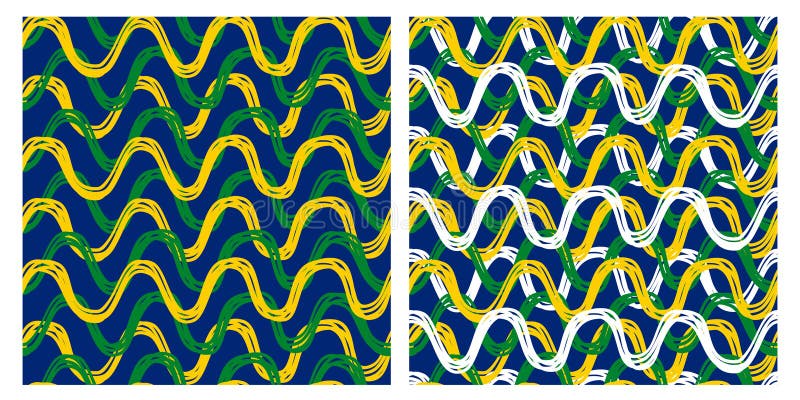 Vector Collection of Seamless Abstract Wavy Patterns in Colors of ...