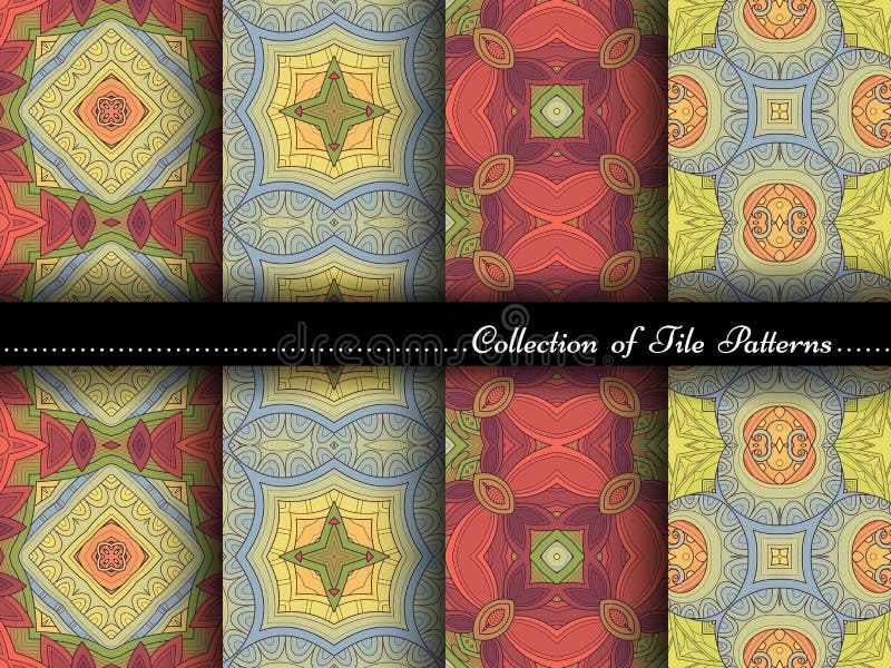 Vector Collection of Seamless Vintage Patterns Stock Vector ...