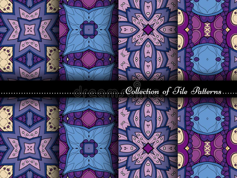 Vector Collection of Seamless Vintage Patterns Stock Vector ...