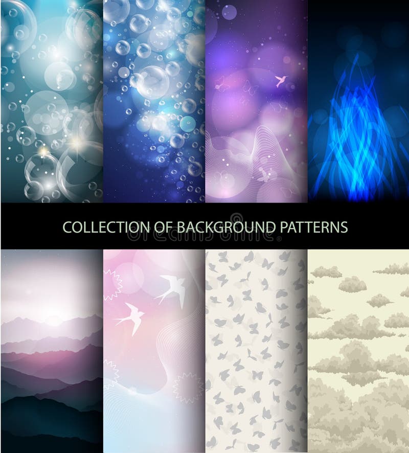 Vector Collection Set of Background Patterns Stock Illustration ...