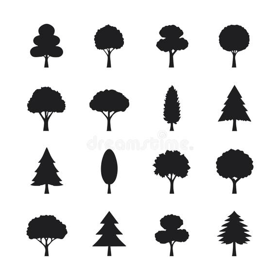 Vector Collection of Silhouette Trees Illustrations and Vectors Stock ...
