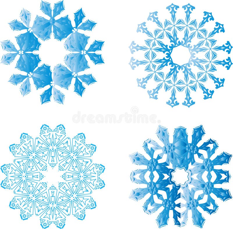 Vector Collection of Snowflakes in the Sky Stock Vector - Illustration ...