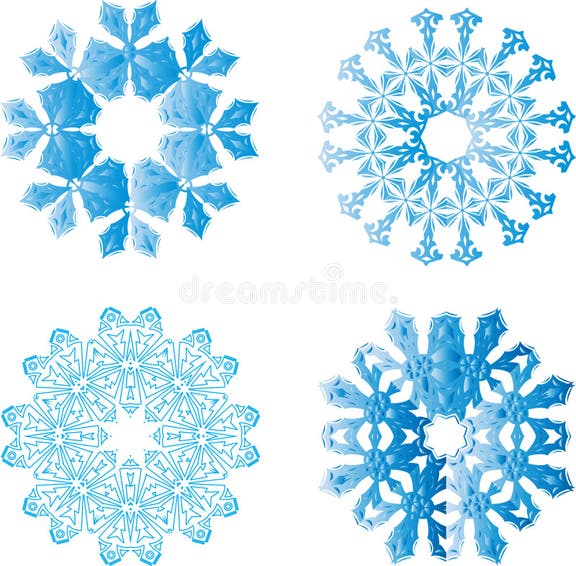 Vector Collection of Snowflakes in the Sky Stock Vector - Illustration ...