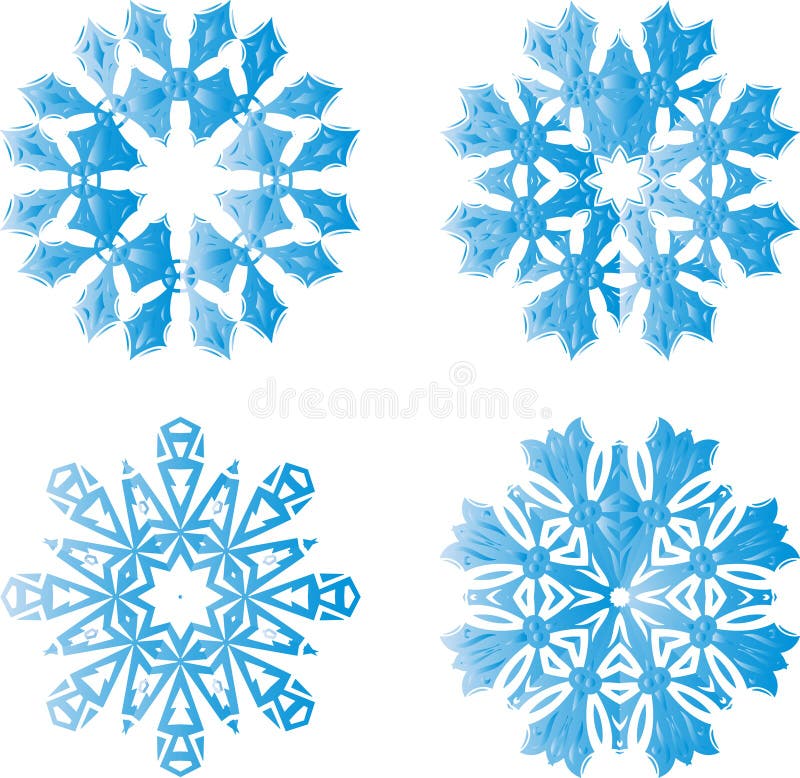 Vector Collection of Snowflakes in the Sky Stock Vector - Illustration ...