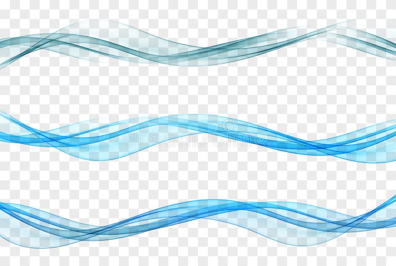 Vector Collection of Soft Blue Waves. Abstract Smooth Soft Dividing ...