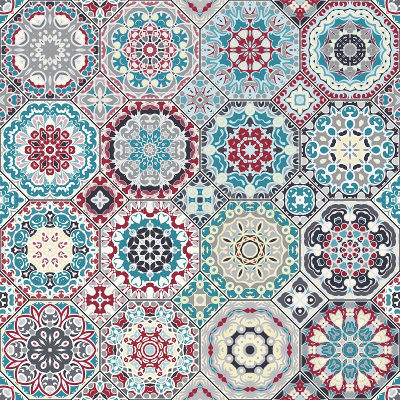 Multicolor Tiles Texture Seamless Vector Illustration Stock Vector ...