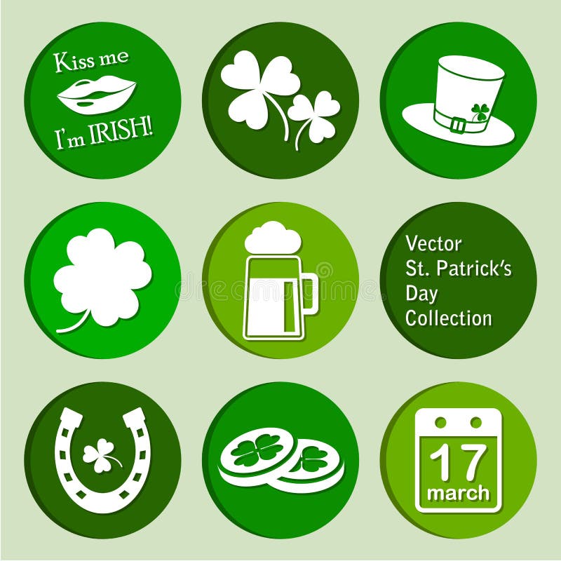 Vector Collection: St. Patrick`s Day Icons Stock Vector - Illustration ...