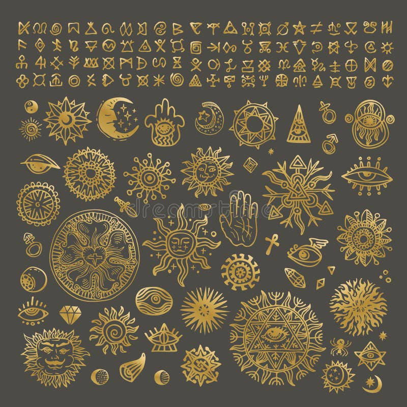 Vector Collection of Various Occult Symbols. Stock Vector ...