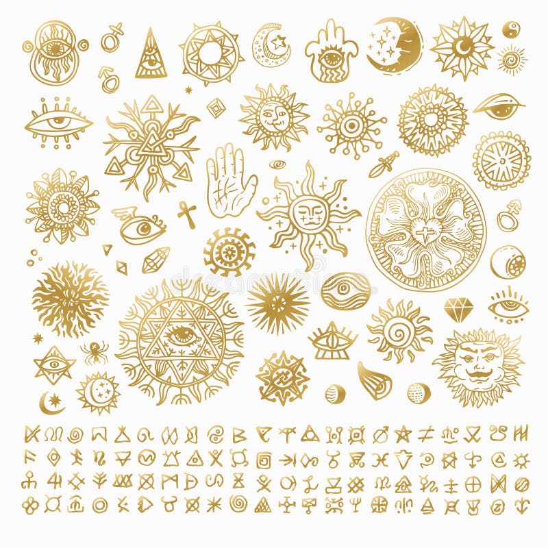 Vector Collection of Various Occult Symbols. Stock Vector ...