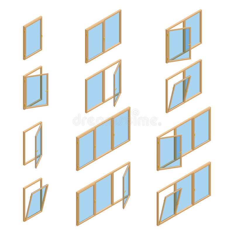 Vector Collection of Various Windows Types. for Interior and Exterior ...