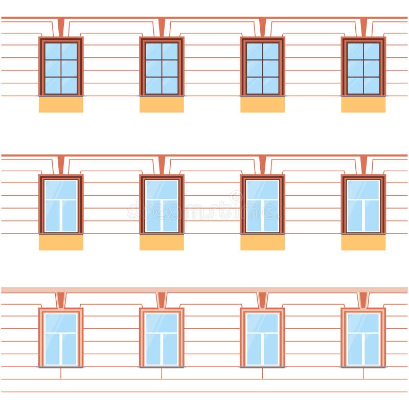Vector Collection of Various Windows Types. for Interior and Exterior ...
