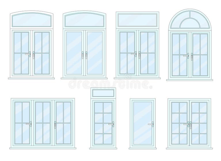 Vector Collection of Various Windows Types. Stock Vector - Illustration ...