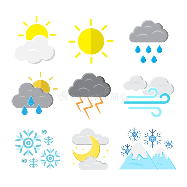 Weather Pack stock vector. Illustration of rain, night - 298467413