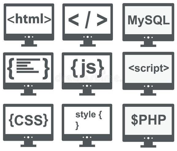Vector Collection of Web Development Icons: Html, Css, Tag, Mysql ...