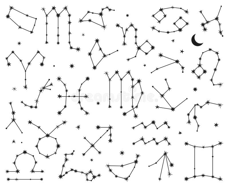 Vector Collection of Zodiac Sign Constellations Stock Vector ...