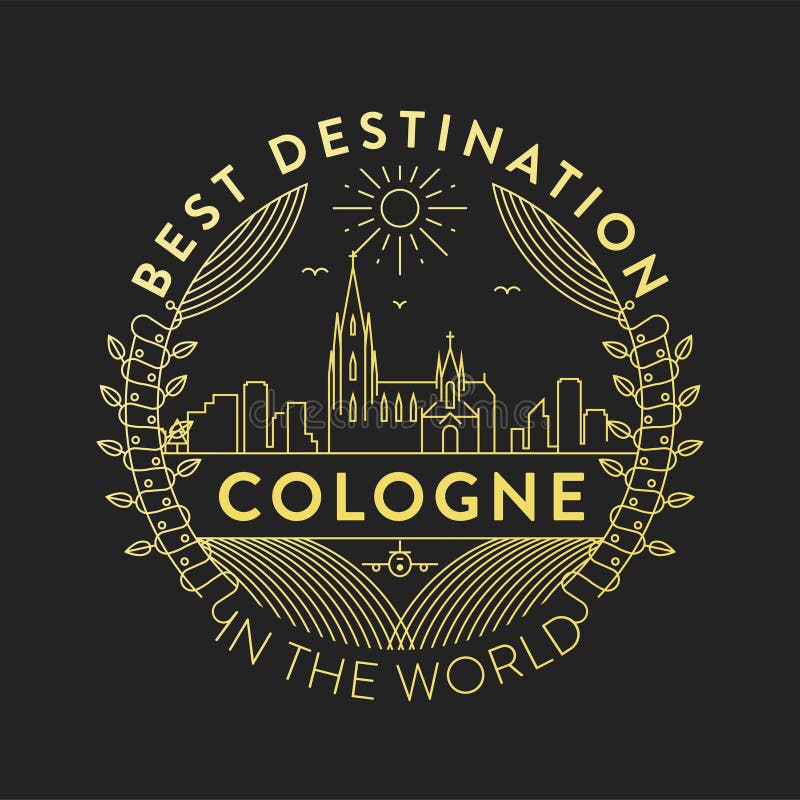 Vector Cologne City Badge, Linear Style Stock Illustration ...