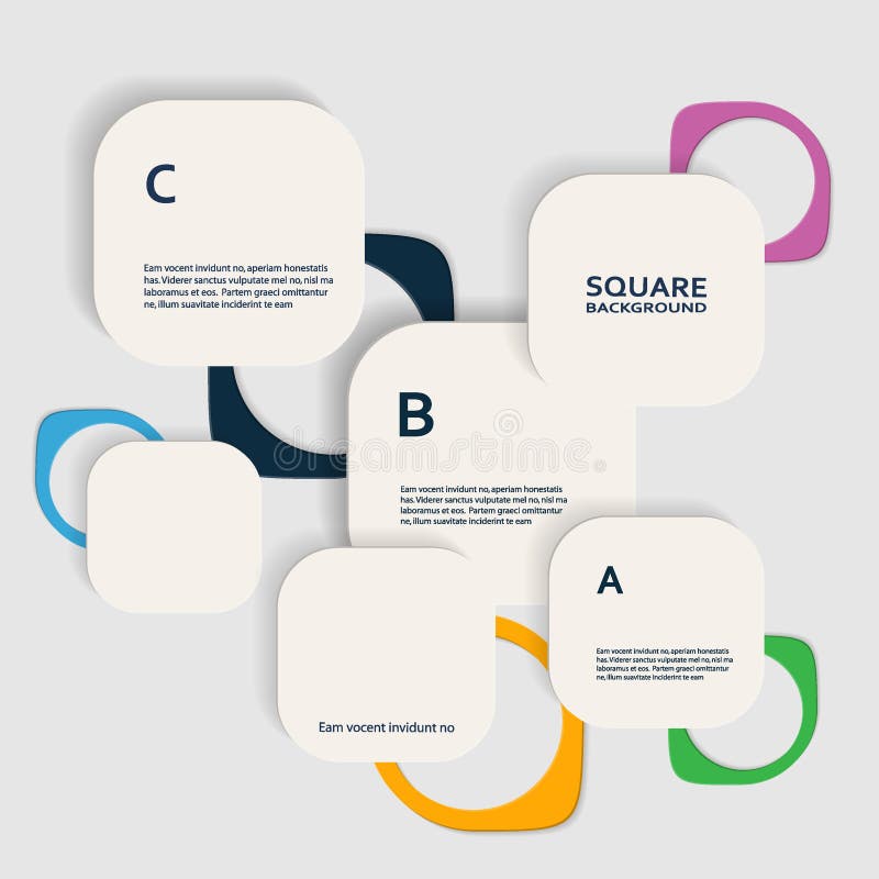 Vector Color Abstract Shapes Connection with Text Stock Vector ...