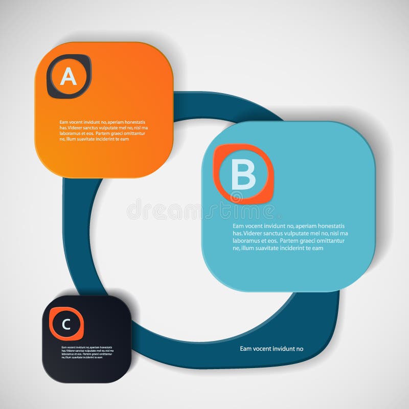 Vector Color Abstract Shapes Connection with Text Stock Vector ...