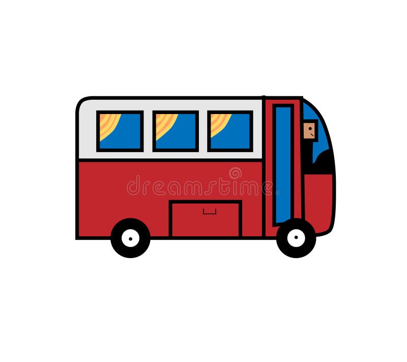 Vector Color Bus Icon Isolated on a White Background Stock Vector ...