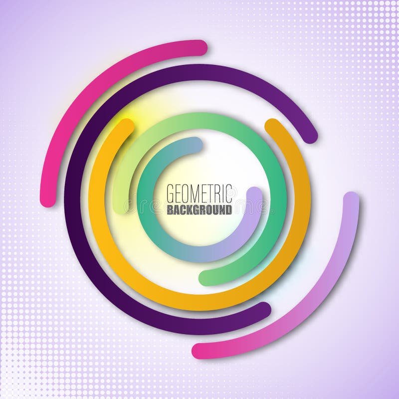 Vector Color Circles Composition, Rings with Shadows. Abstract ...