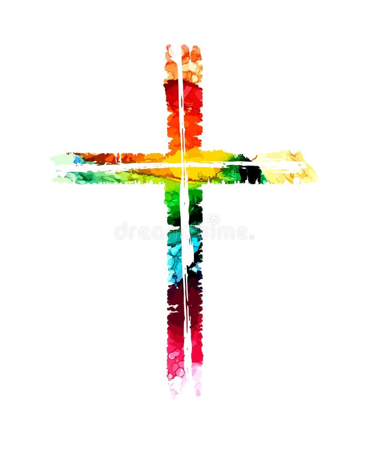 Vector Color Cross Grunge Style. Blob Cross. Happy Easter. Vector ...