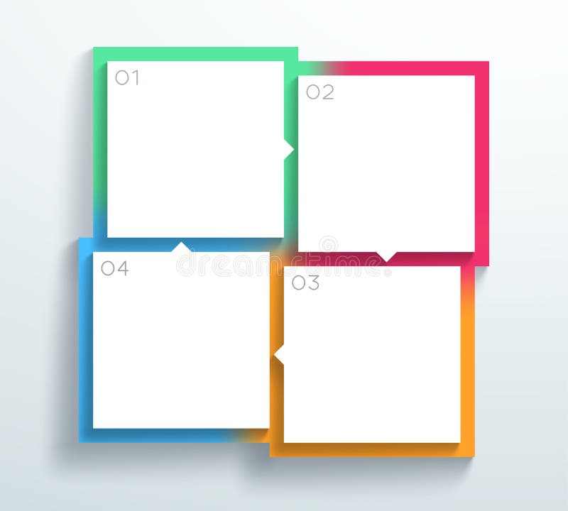 Vector 3d Color Numbered Text Boxes Stacked 1 To 6 Stock Vector ...