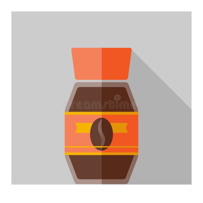 Vector Color Flat Coffee Bottle Template Stock Vector - Illustration of ...