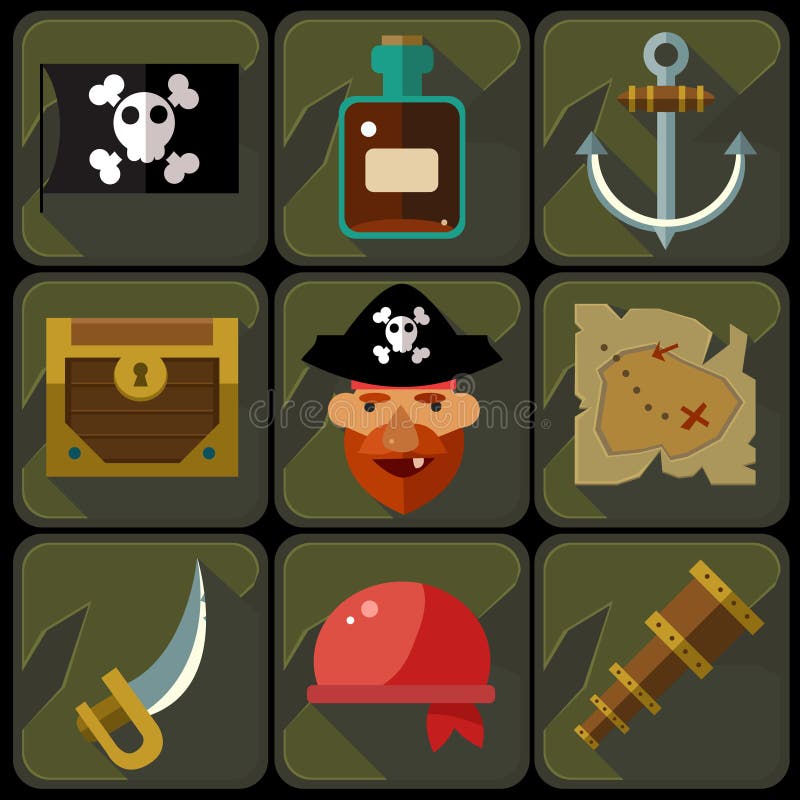 Vector Color Flat Icons Set and Illustrations Stock Vector ...