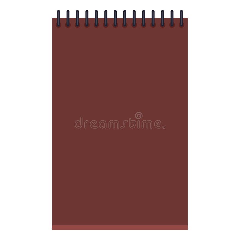 Vector Flat Illustration - Brown Closed Notepad Stock Vector ...