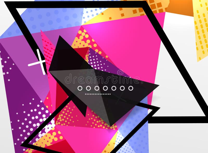 Vector Color Geometric Abstract Composition, Triangular and Polygonal ...