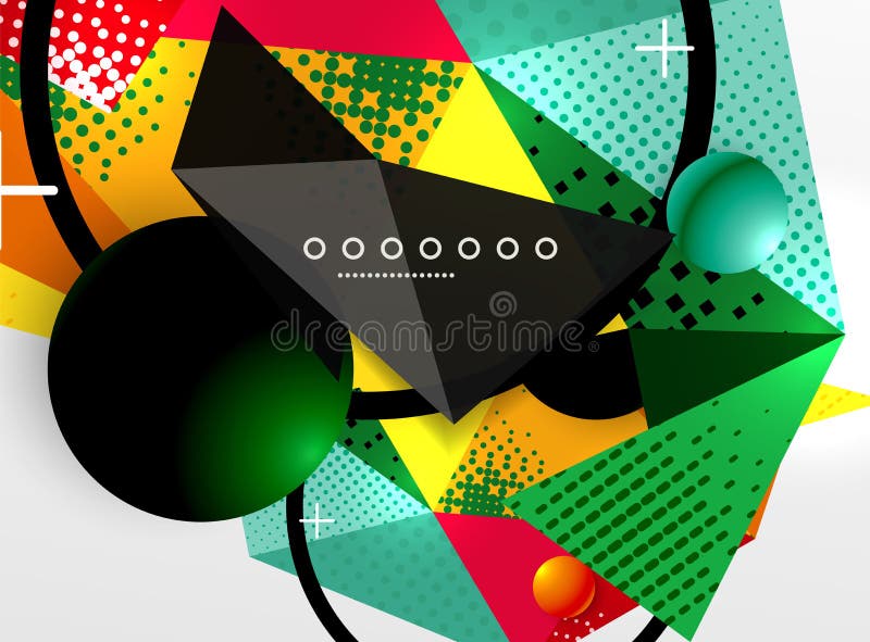 Vector Color Geometric Abstract Composition, Triangular and Polygonal ...