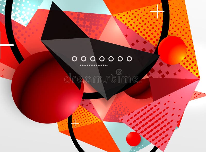 Vector Color Geometric Abstract Composition, Triangular and Polygonal ...