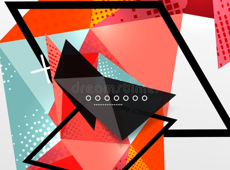 Vector Color Geometric Abstract Composition, Triangular and Polygonal ...