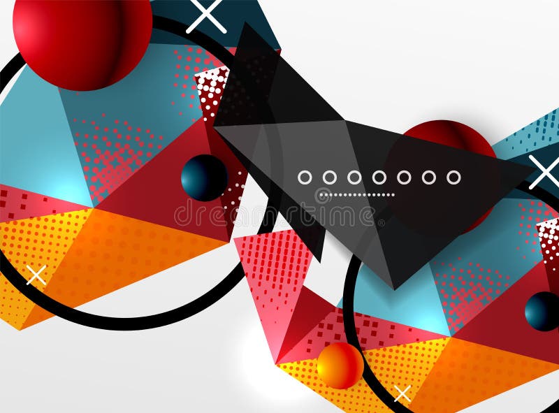 Vector Color Geometric Abstract Composition, Triangular and Polygonal ...