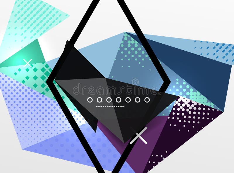 Vector Color Geometric Abstract Composition, Triangular and Polygonal ...