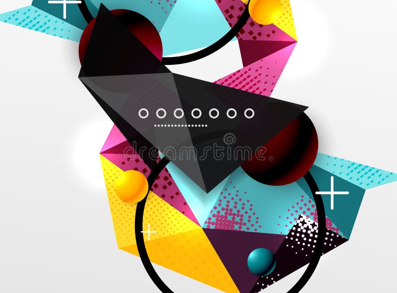 Vector Color Geometric Abstract Composition, Triangular and Polygonal ...