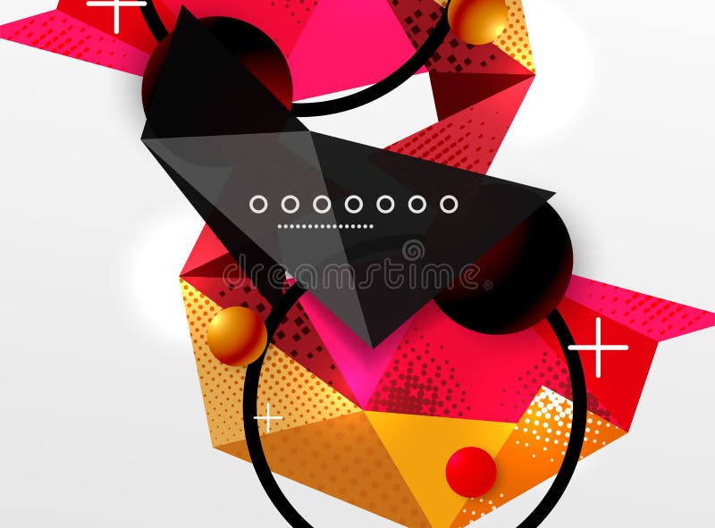 Vector Color Geometric Abstract Composition, Triangular and Polygonal ...