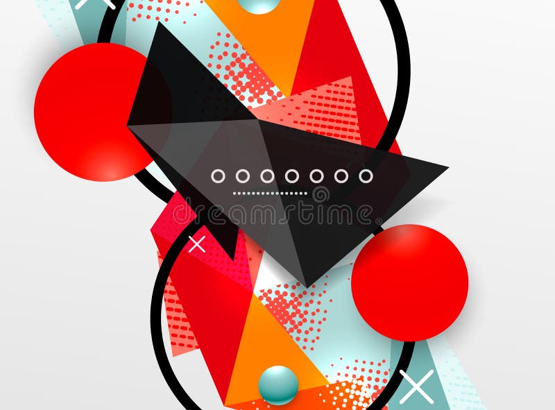 Vector Color Geometric Abstract Composition, Triangular and Polygonal ...