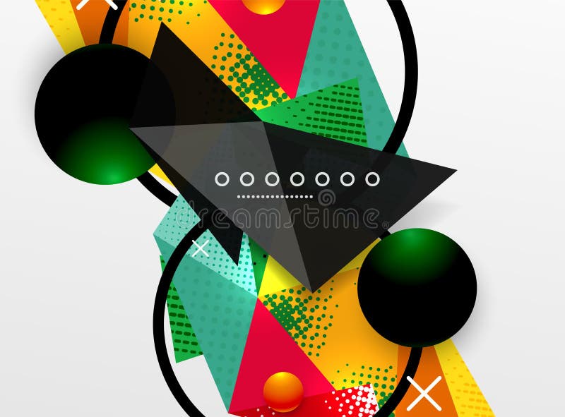 Vector Color Geometric Abstract Composition, Triangular and Polygonal ...