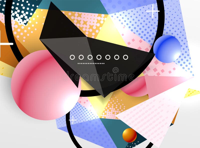 Vector Color Geometric Abstract Composition, Triangular and Polygonal ...