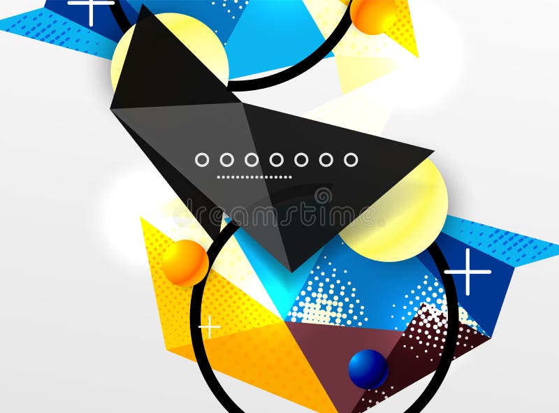 Vector Color Geometric Abstract Composition, Triangular and Polygonal ...