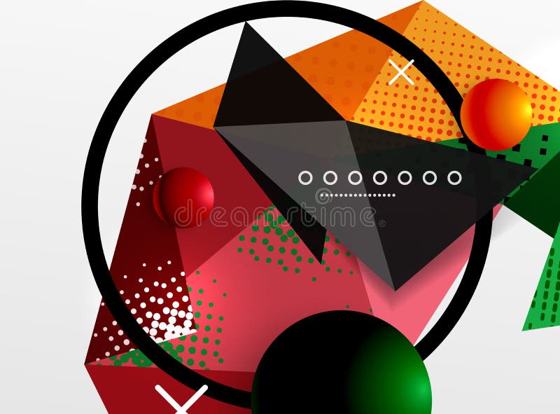 Vector Color Geometric Abstract Composition, Triangular and Polygonal ...