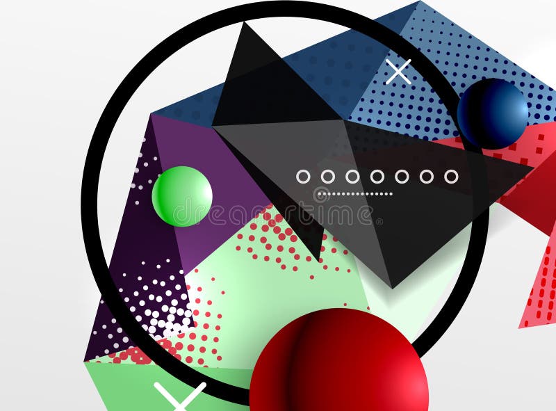 Vector Color Geometric Abstract Composition, Triangular and Polygonal ...