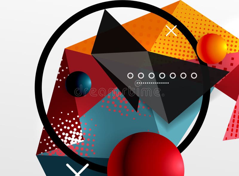 Vector Color Geometric Abstract Composition, Triangular and Polygonal ...