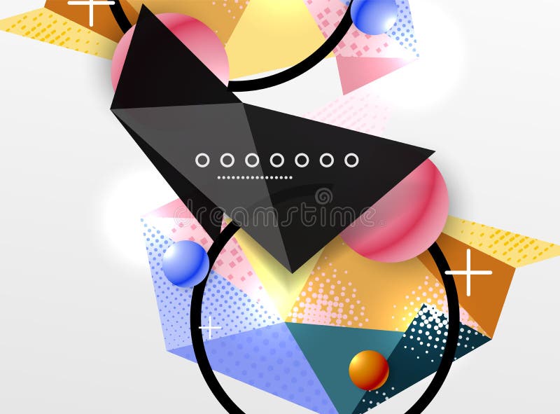 Vector Color Geometric Abstract Composition, Triangular and Polygonal ...