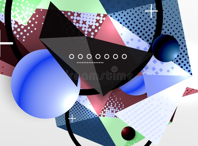 Vector Color Geometric Abstract Composition, Triangular and Polygonal ...
